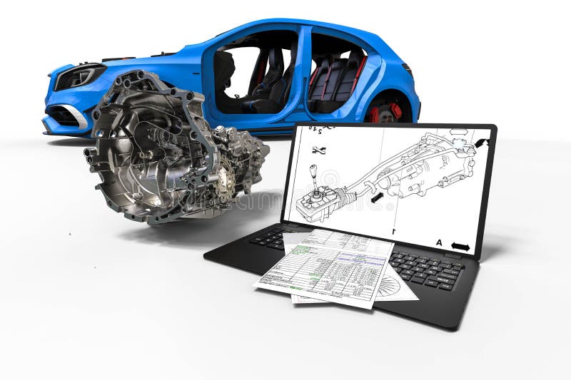 3d Render of Automotive Factory, Assembly Line Production Manufacturing ...