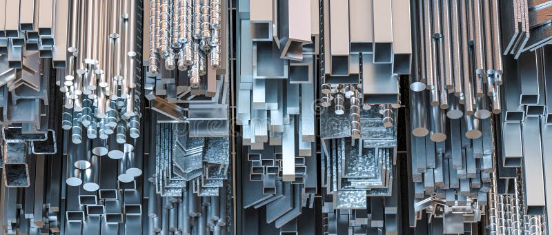 Different Metal Profiles and Pipes Stock Illustration - Illustration of ...