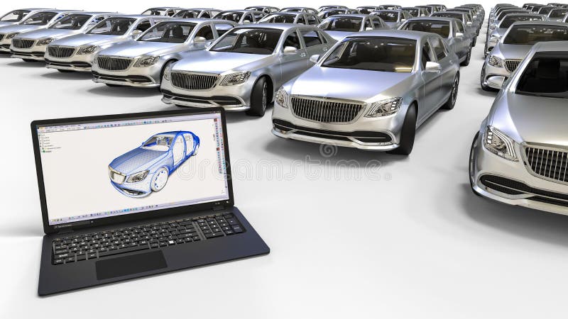 Computer Aided Design in Automotive for Engineers Stock Illustration ...