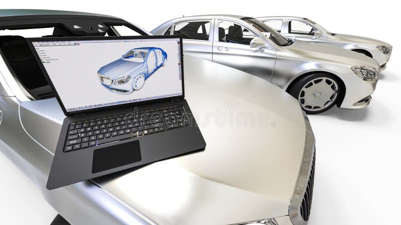 Computer Aided Design in Automotive for Engineers Stock Illustration ...