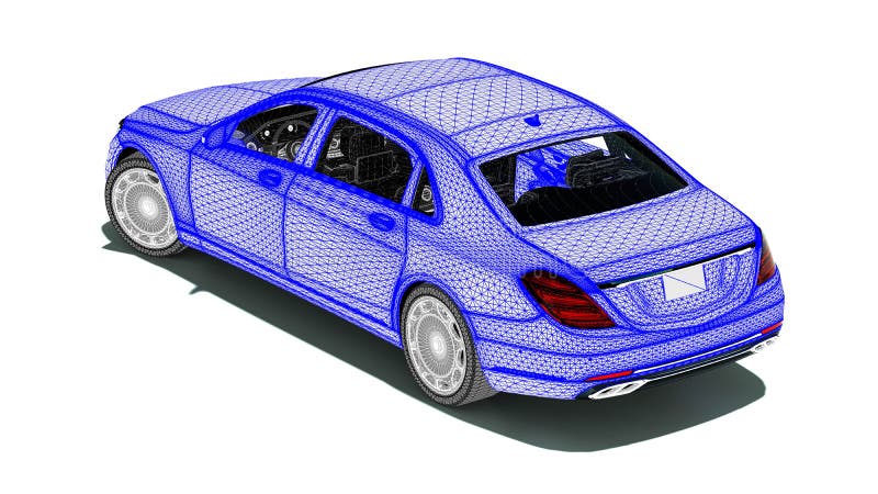 3D Render Image of a High Class Car in a Mesh Body Stock Illustration ...