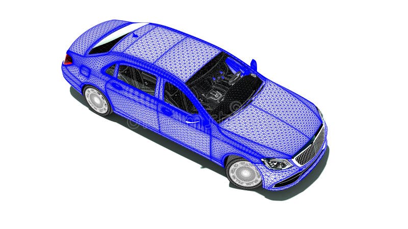 3D Render Image of a High Class Car in a Mesh Body Stock Illustration ...