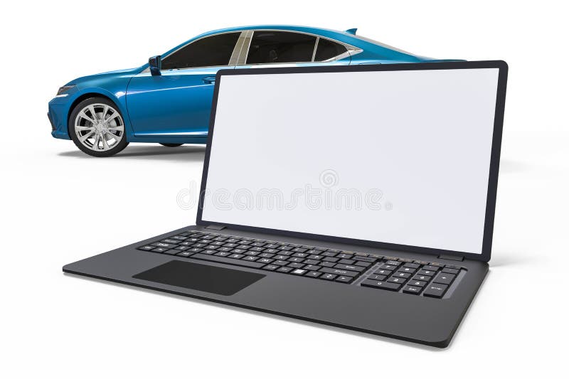 Car Development Process with Cad. Stock Illustration - Illustration of ...