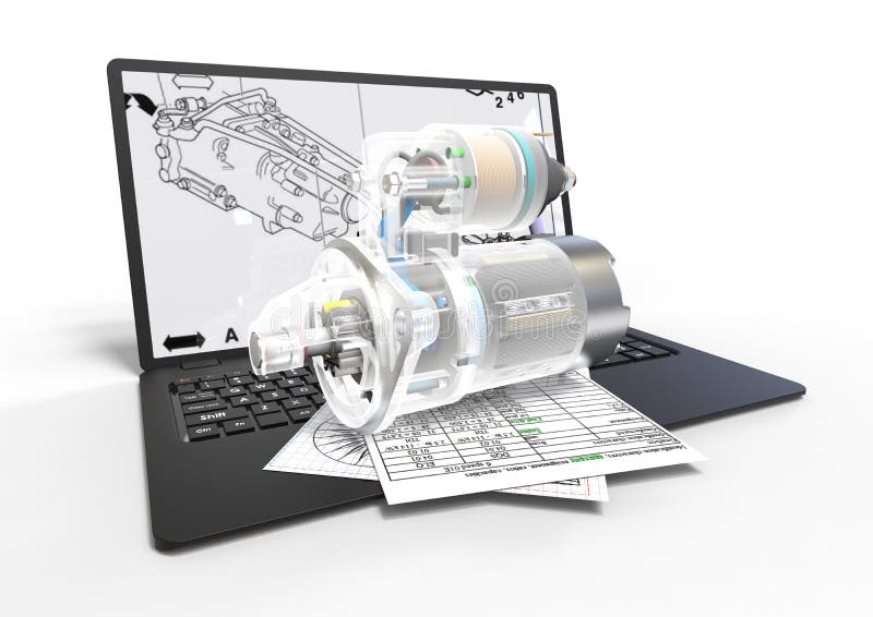 3D Render Image Representing CAD Process Stock Illustration ...