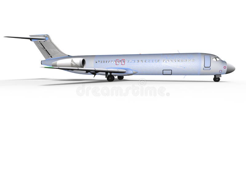 3D Render Image Representing an Airplane with CAD Stock Illustration ...