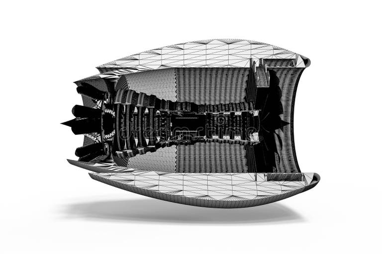 Computer Aided Design with 3D Software. Airplane Engine Development ...