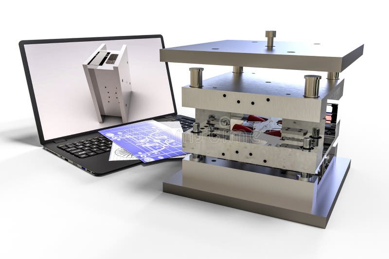 3D Render Image Representing CAD Process Stock Illustration ...