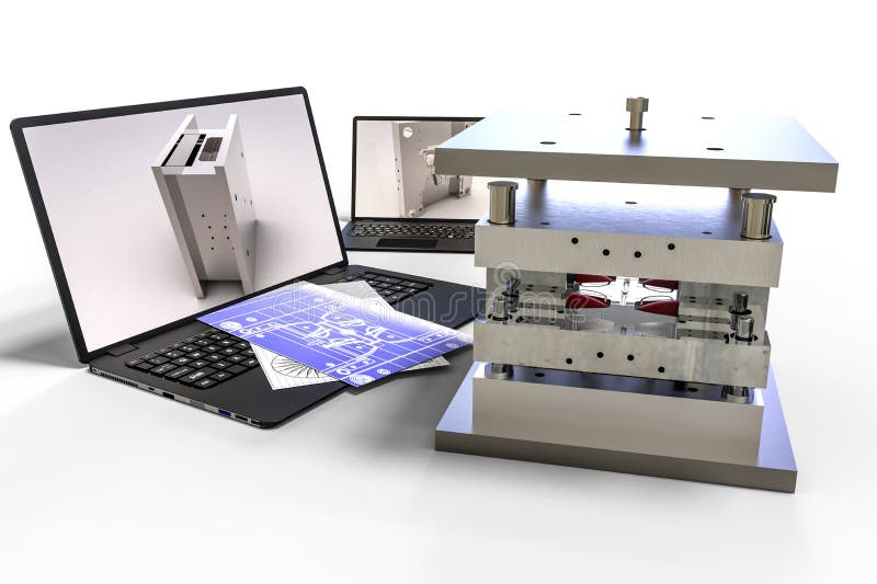 3D Render Image Representing CAD Process Stock Illustration ...