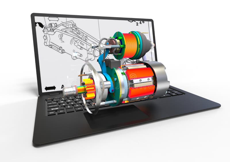 3D Render Image Representing CAD Process Stock Illustration ...