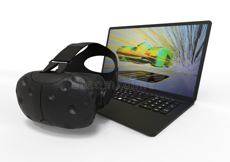 3D Render Image Representing CAD Process with VR Stock Illustration ...