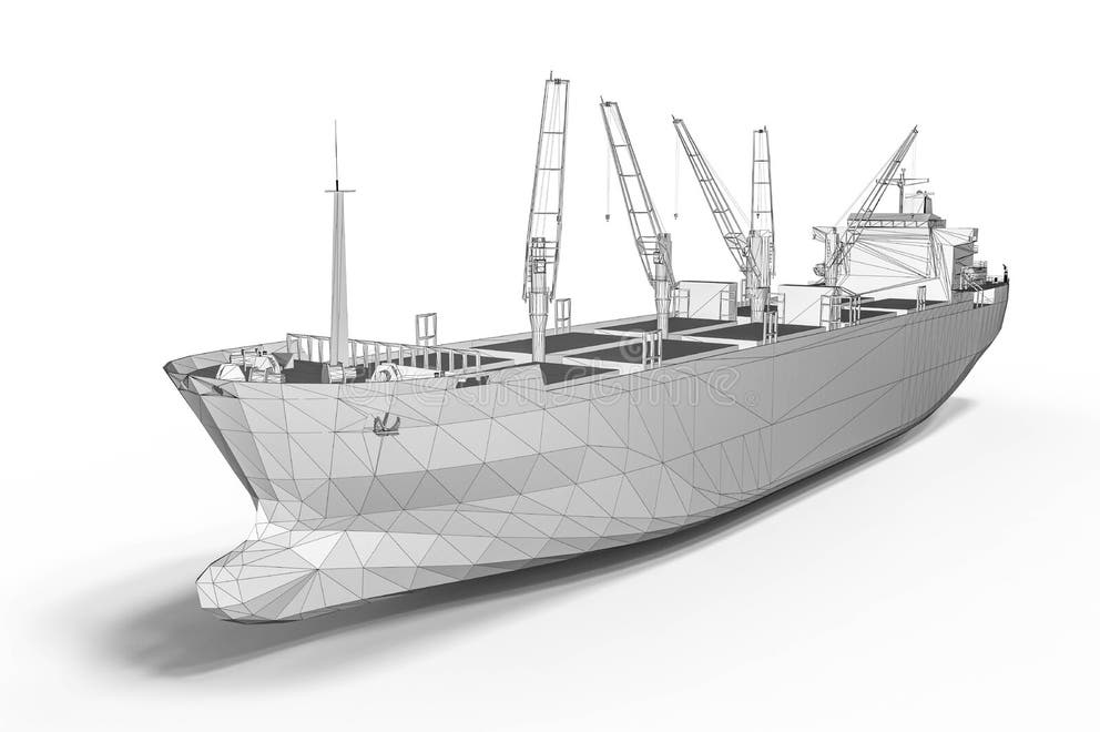 3D Render Representing Development of a Ship Vessel Stock Illustration ...