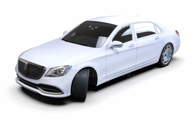 3D Render Image Representing a High Class Limousine Stock Illustration ...
