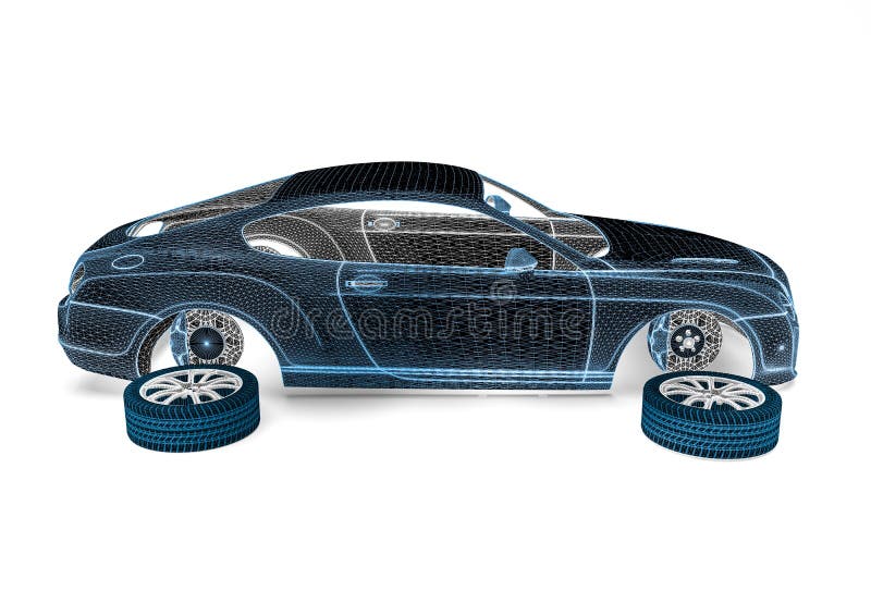 Wire Frame Luxury Car Development Stock Illustration - Illustration of ...