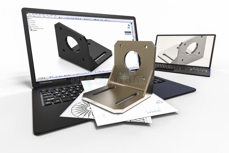 Computer Aided Design in Sheet Metal Design Stock Illustration ...