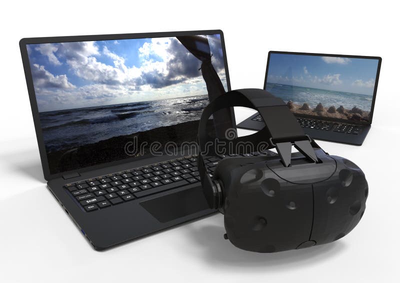 3D Render Image Representing a Virtual Reality Set for Holidays Stock ...