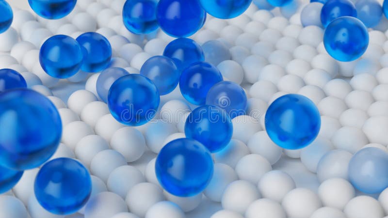 3d Render Image of White Balls Turning into Blue Balls or Bubbles, and ...