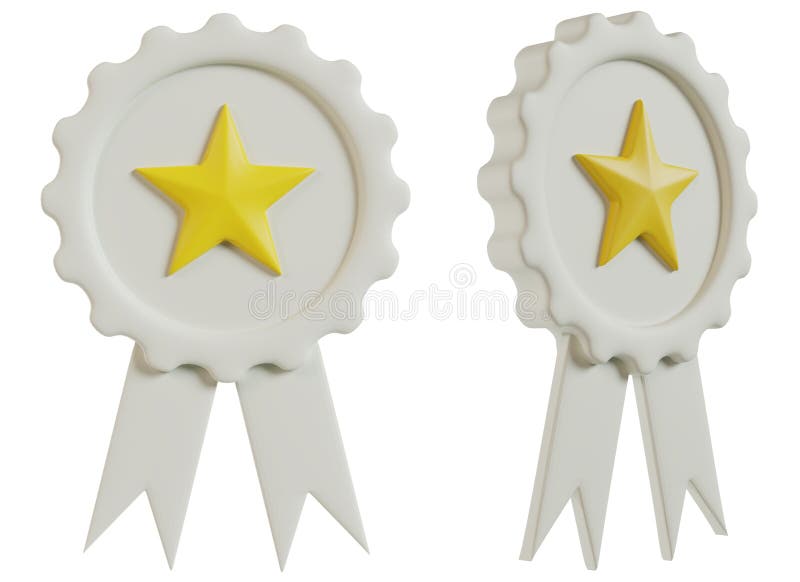 The 3D Render Image of the Winner Award Tag with Gold Star in the ...