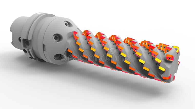 3D Render - Indexable Milling Cutter with Infrared Carbide Inserts ...