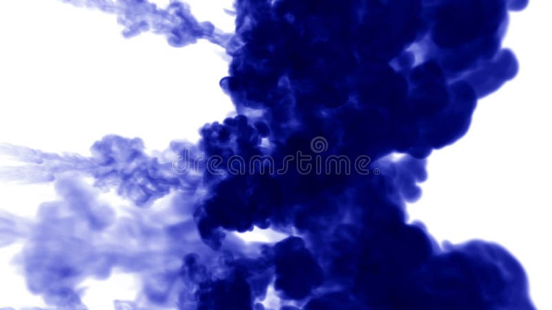 3d Render of Blue Ink Dissolves in Water on White Background with Luma ...
