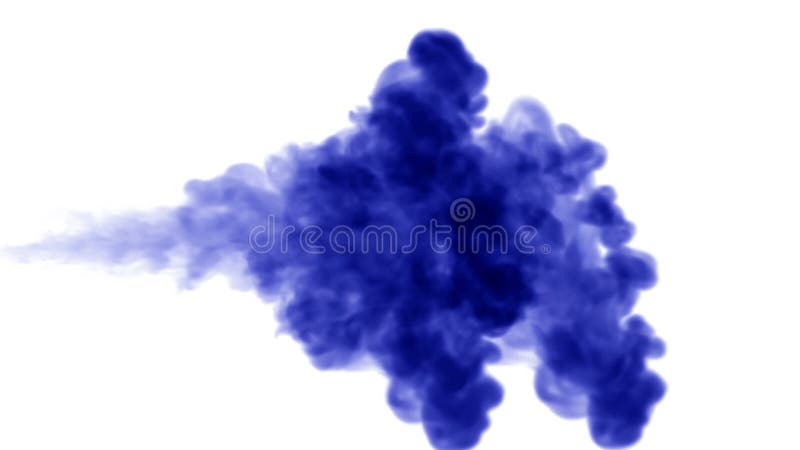 3d Render of Blue Ink Injection Dissolves and Spread in Water on White ...