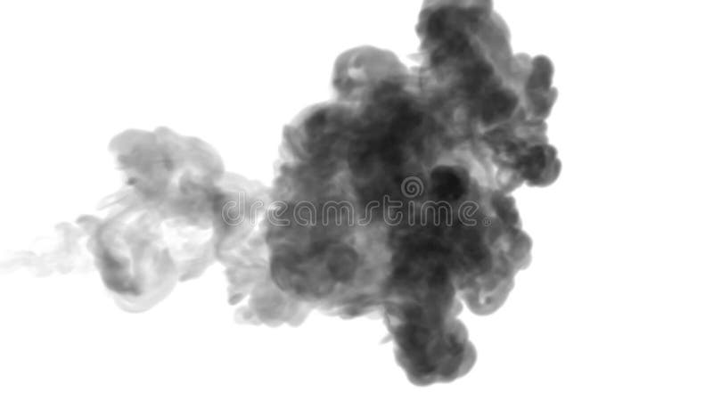 3d Render of Black Ink Injection Dissolves and Spread in Water on White ...