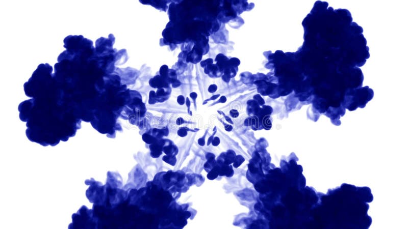 3d Render of Blue Ink Injection Dissolves and Spread in Water on White ...