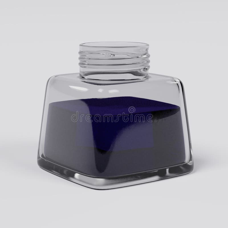 3d render of ink pot stock illustration. Illustration of writing ...