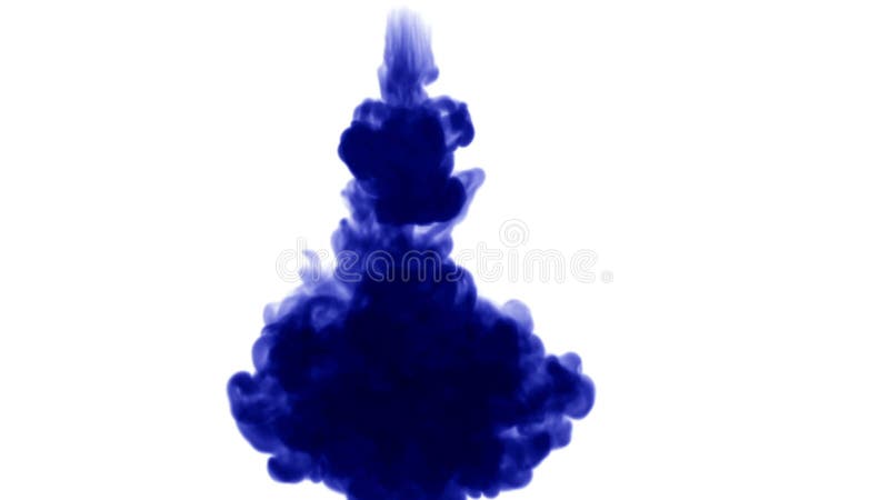 3d Render of Inky Injections into Water with Luma Matte. Blue Ink on ...