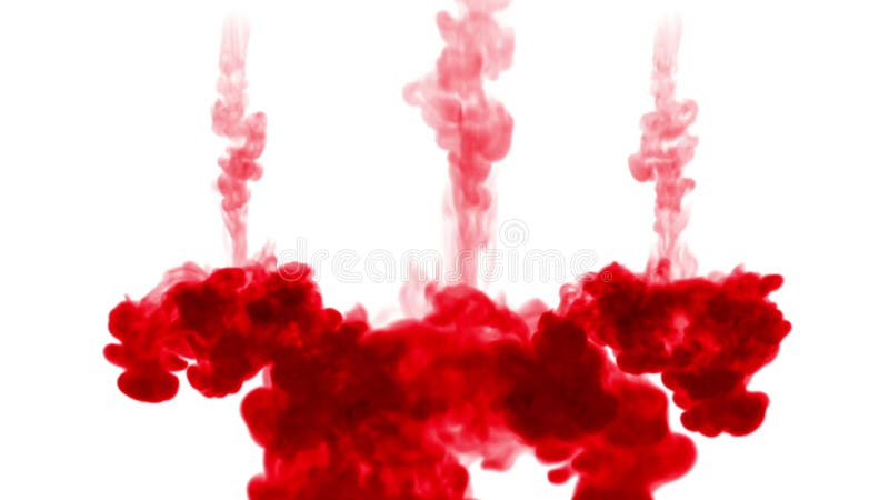 3d Render of Inky Injections into Water with Luma Matte. Red Ink on ...