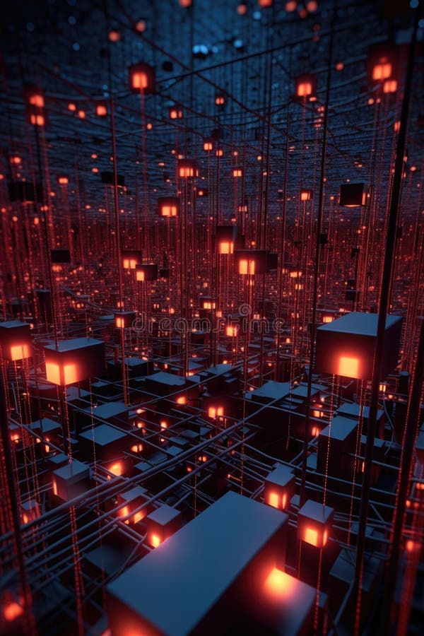 3d Render Of Interconnected Network Nodes Stock Illustration Illustration Of Network