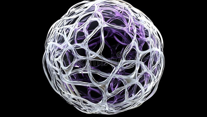 3D Render of Interconnected Network of White Threads Stock Illustration ...