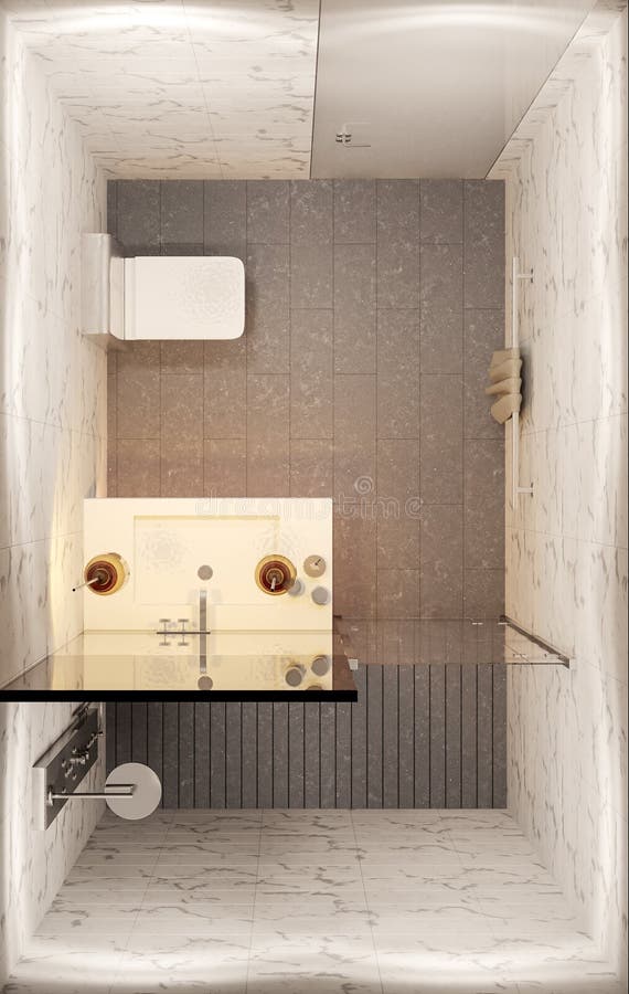 3D Render of the Interior of the Bathroom with Shower Stock ...