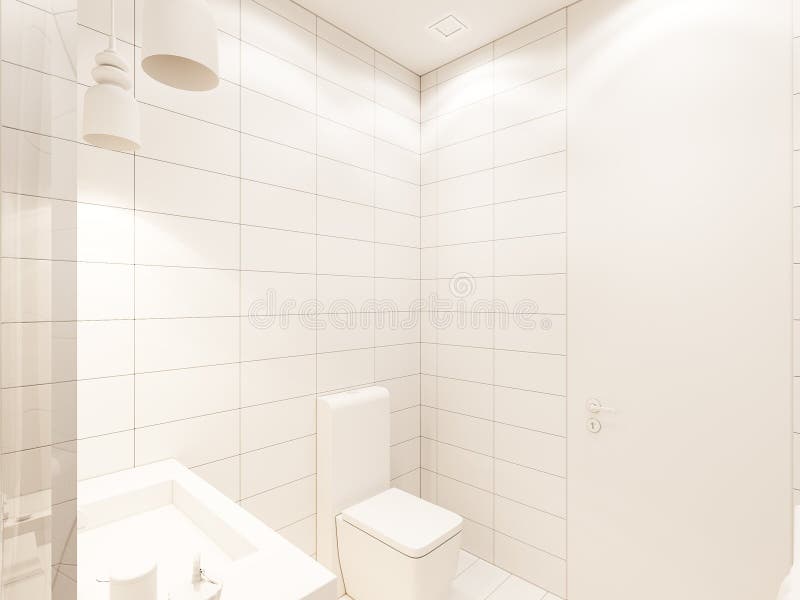 3D Render of the Interior of the Bathroom with Shower Stock ...