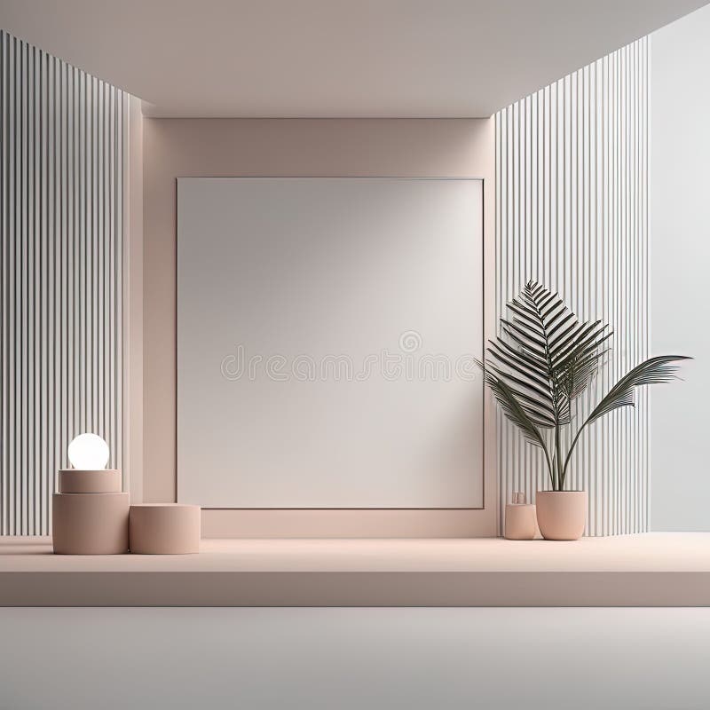 3d Render of Interior Design. Modern Home Office Room Interior 3d ...