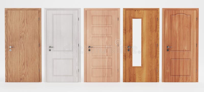 3D Render of Interior Doors Stock Illustration - Illustration of render ...