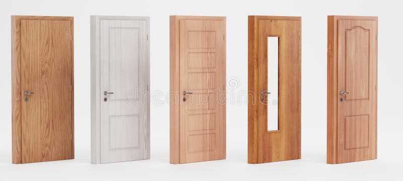 3D Render of Interior Doors Stock Illustration - Illustration of high ...