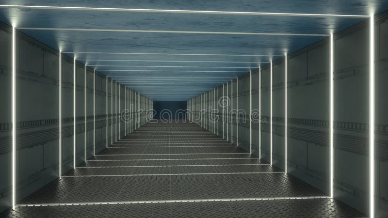 Futuristic Hallway. Interior Concept Design Stock Illustration ...