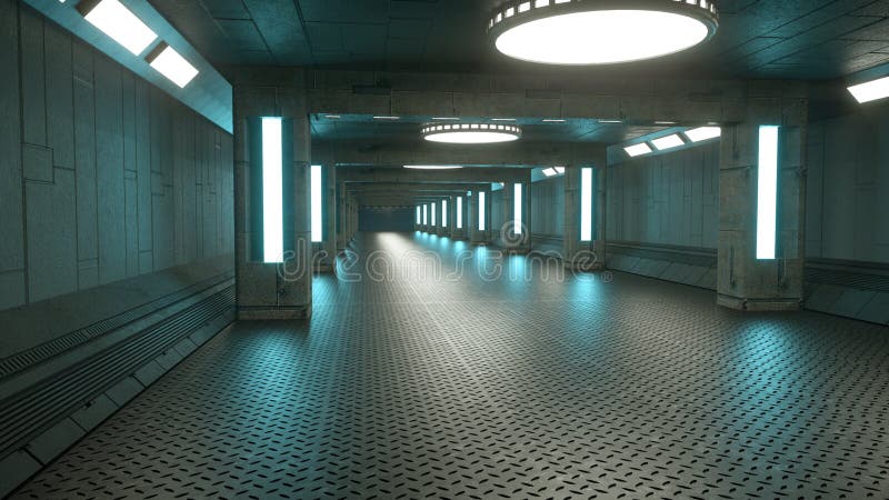 Futuristic Hallway. Interior Concept Design Stock Illustration ...