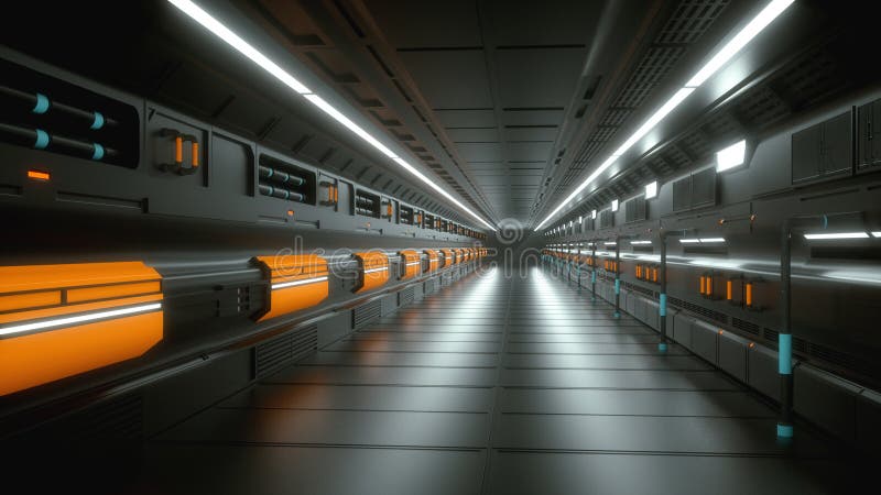 Futuristic Hallway. Interior Concept Design Stock Illustration ...