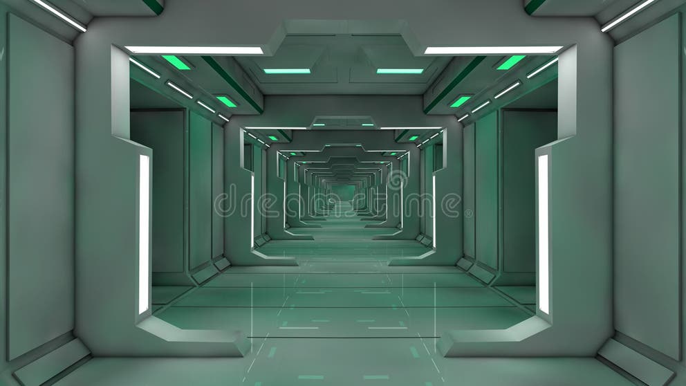 Futuristic Hallway Stock Illustrations – 34,190 Futuristic Hallway ...