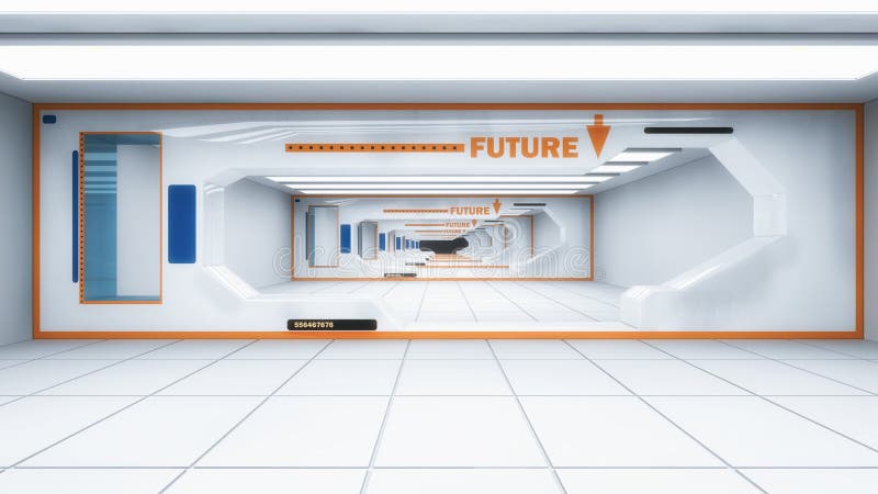 Futuristic Hallway stock illustration. Illustration of clean - 2677086