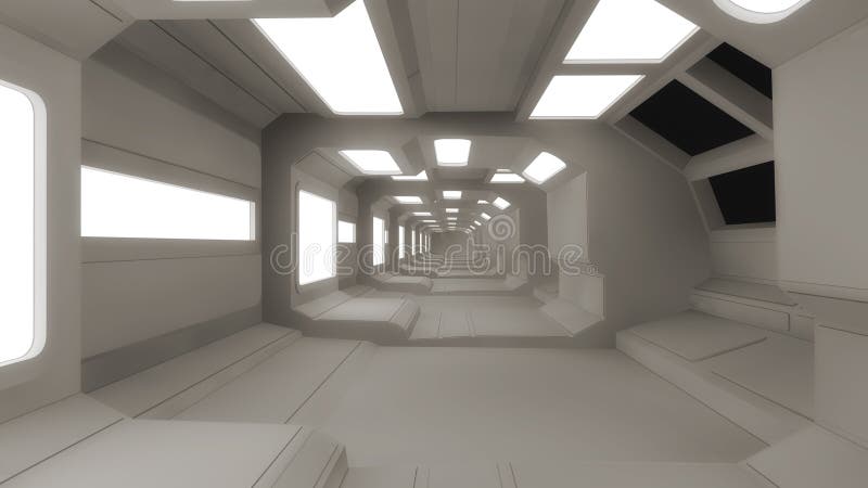 Interior Futuristic Design Concept Stock Illustration - Illustration of ...