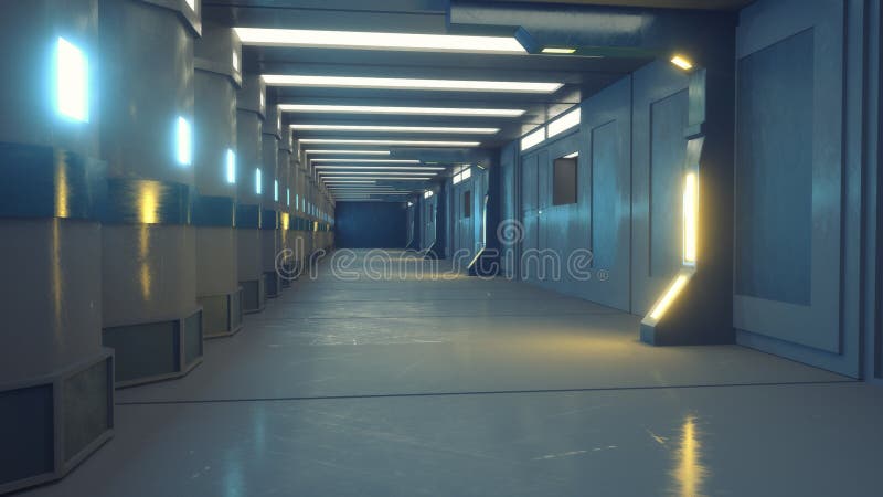 Futuristic Hallway. Interior Concept Design Stock Illustration ...