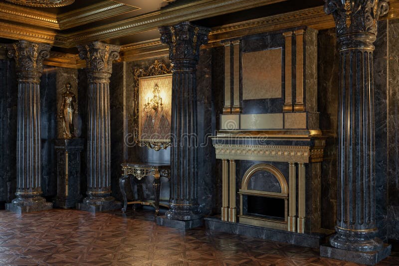3d Render of the Interior of the Hall in a Classic Style Editorial ...