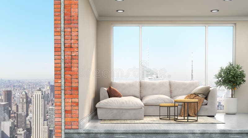 Render of Interior with Layered Scheme of Walls 3d Illustration Stock ...