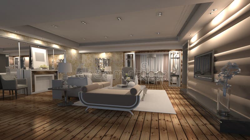 3d render of interior stock illustration. Illustration of window - 81999274