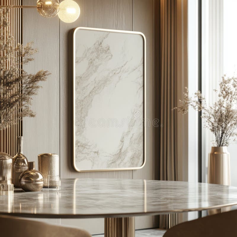 A 3D Render of an Interior Mockup Featuring a Single Vertical ISO A4 ...