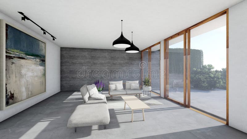 3d Render Interior Modern Lumion Stock Illustration - Illustration of ...