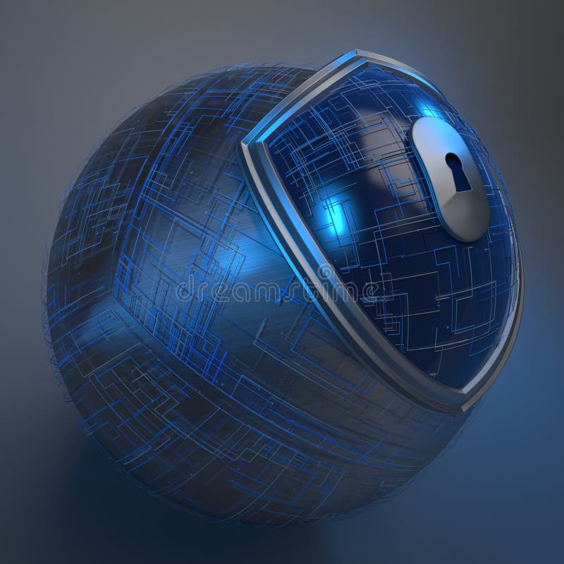 3d internet secuirty badge stock illustration. Illustration of ...