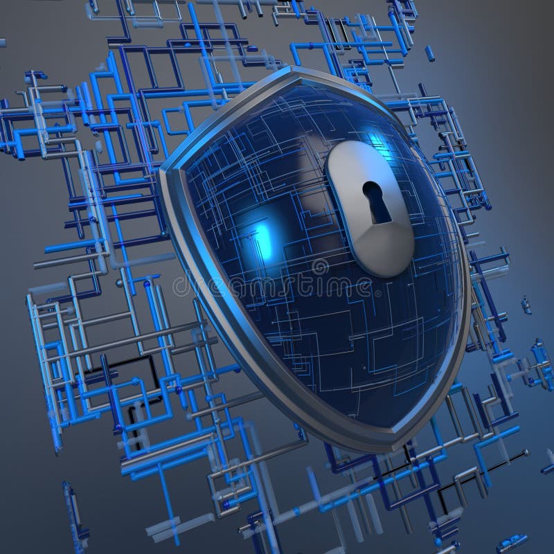 3d internet secuirty badge stock illustration. Illustration of malware ...